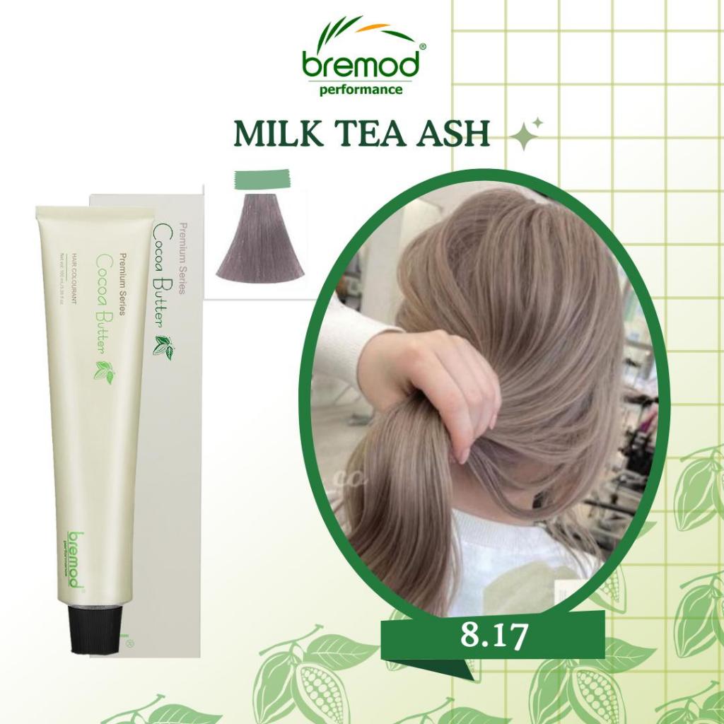 Bremod Premium MILK TEA ASH BUNDLE 8.17 (HAIR COLORANT/HAIR DYE WITH ...