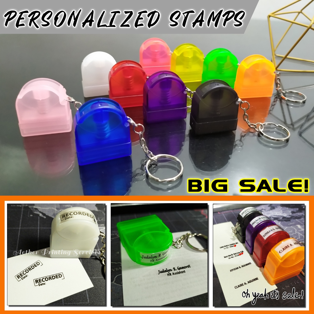 COD Transparent Keychain Stamps, Personalized Flash Stamps, Self Inking ...