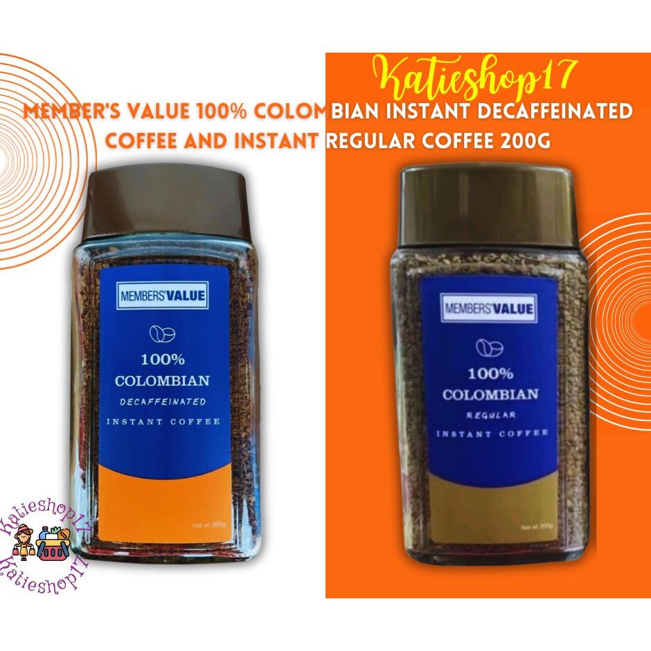 Member's Value 100% Colombian Instant Decaffeinated Coffee and Instant ...