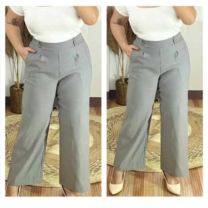 GZJ ONLINE SHOP - WIDELEG plus size corporate pants /woven fabric /XL ...