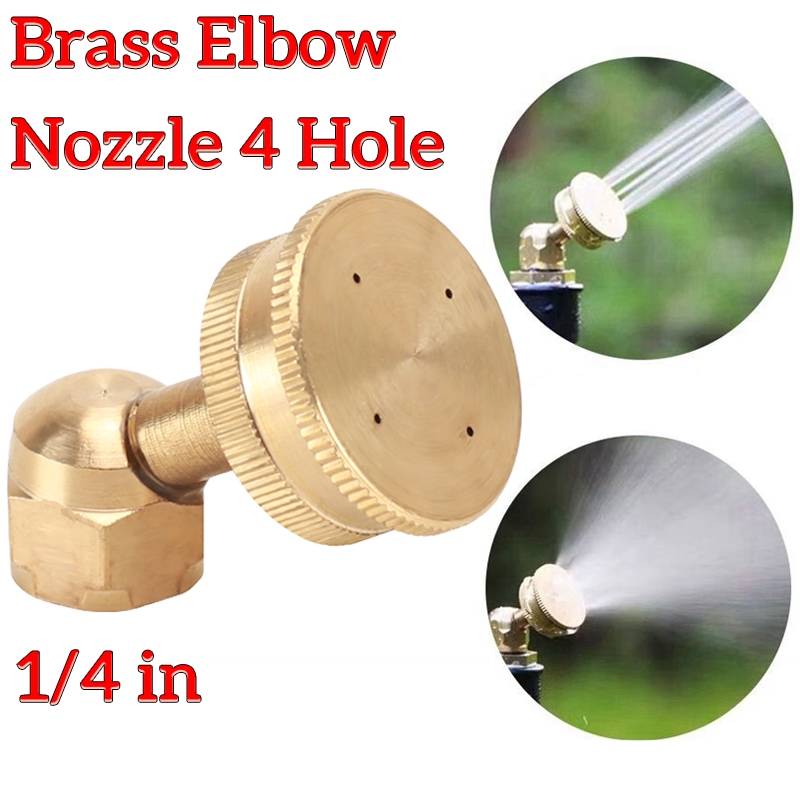 Adjustable 4 Hole Brass Sprayer Nozzle M14 Atomizing Spray Fitting Hose ...