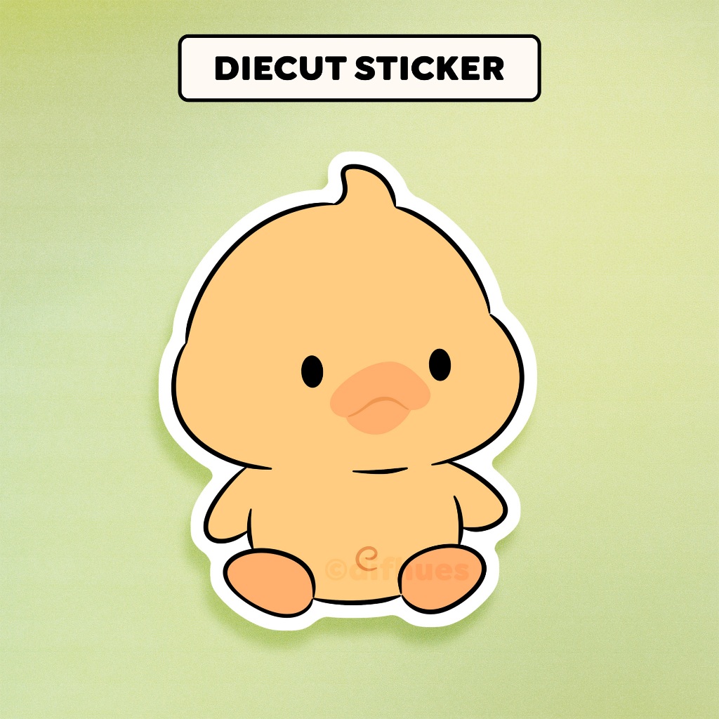 Cute Duck Waterproof Diecut Sticker, Kawaii Animal Stickers, Duck Pout ...
