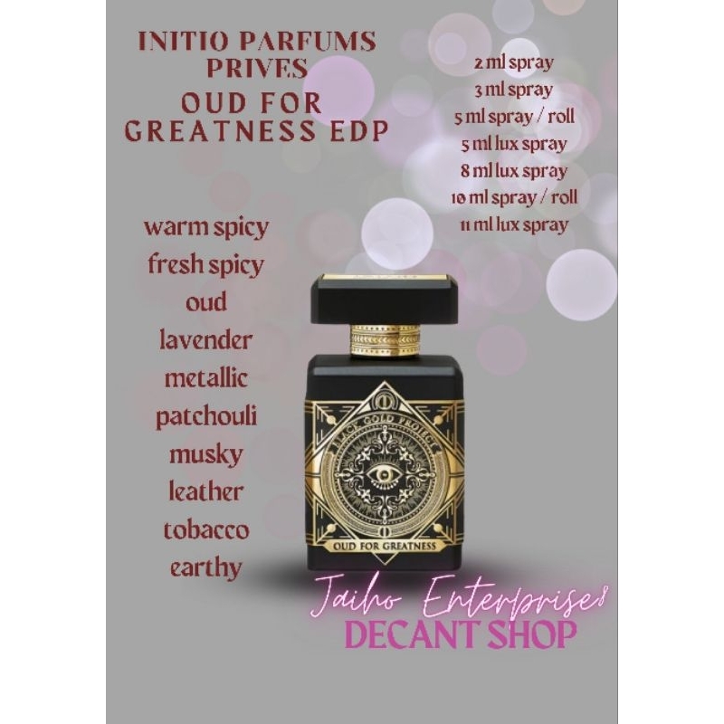 Decant or Takal Authentic Niche Perfume Collection Ini / t / i o Oud ...
