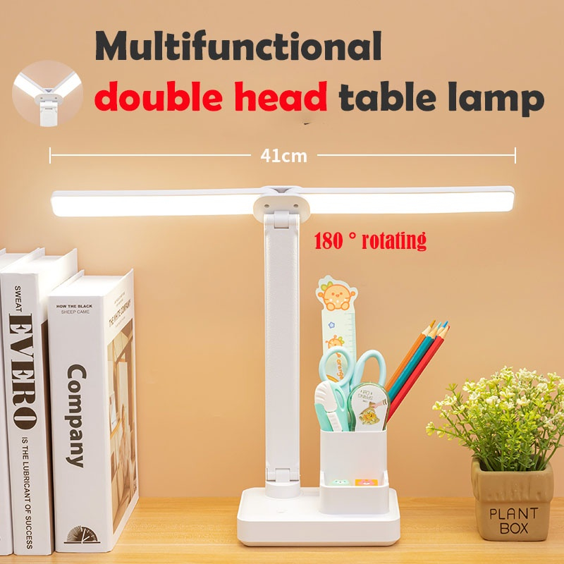 Double lamp LED Folding Touch Desk Lamp Multi-Function Penholder Lamp ...