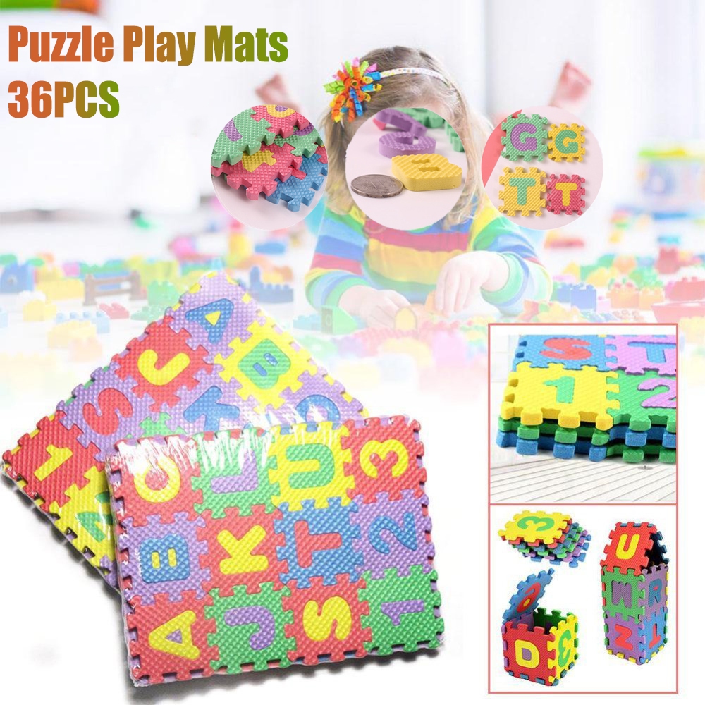 Happily Babies Letter Puzzle Floor Foam Mats for Baby 6x6cm Baby Play ...