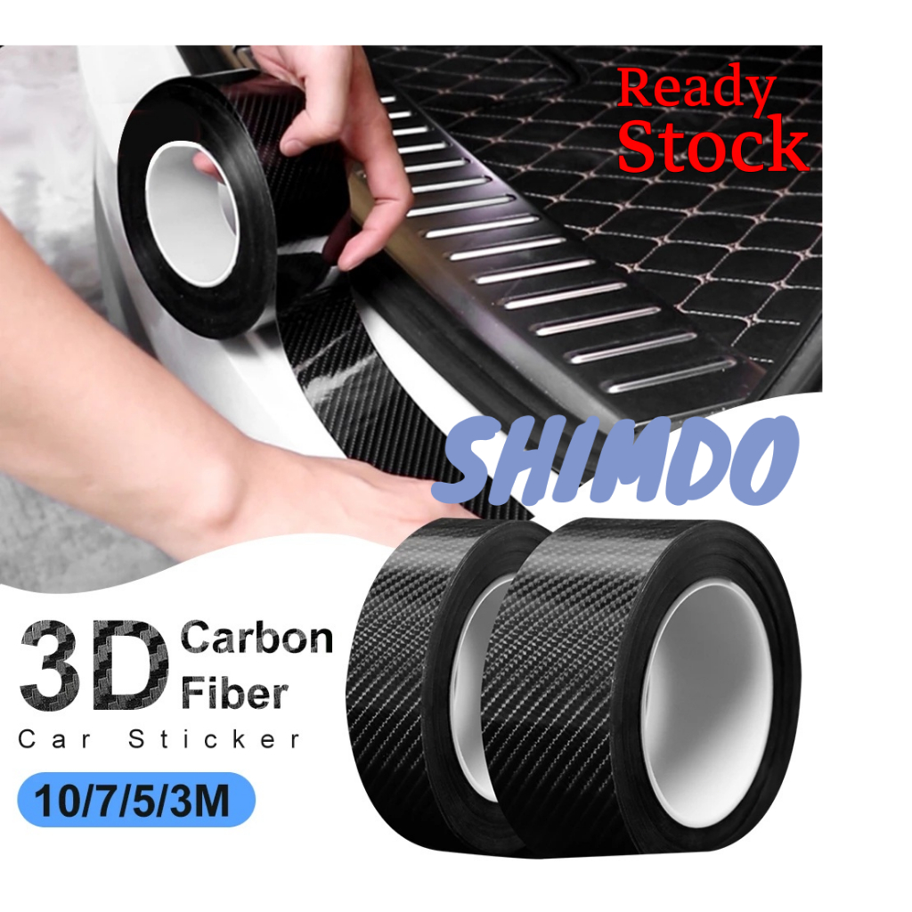 Car Stickers Carbon Fiber Rubber Styling Door Sill Protector Car Door ...