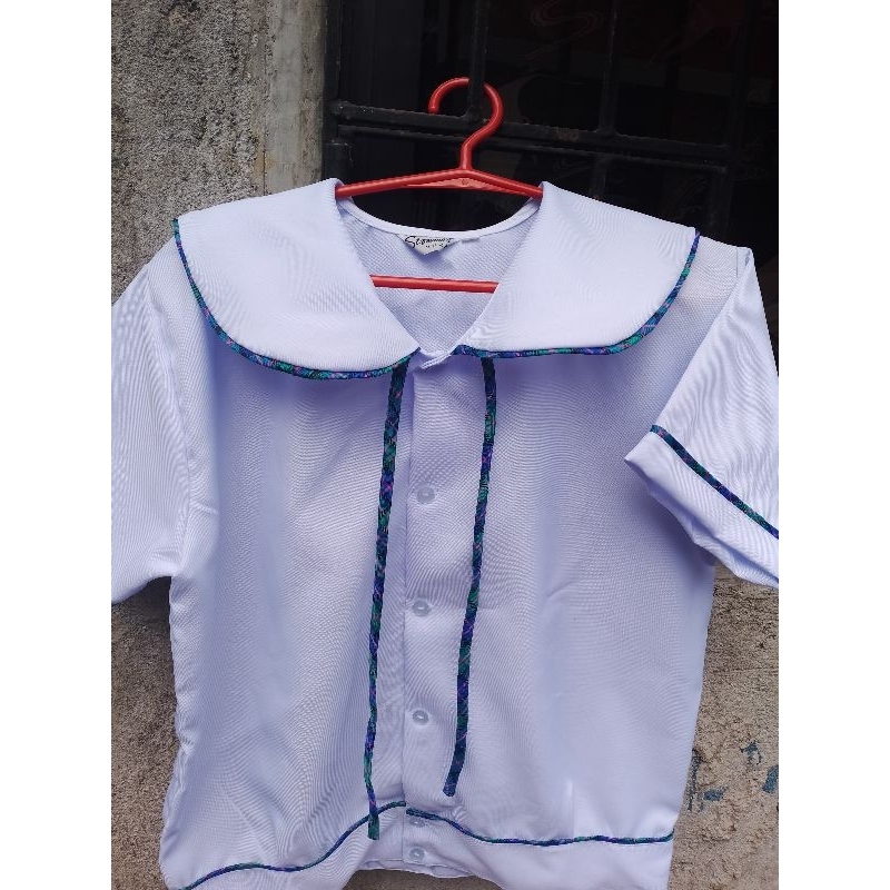 Uniform Blouse Tricolor Piping | Shopee Philippines