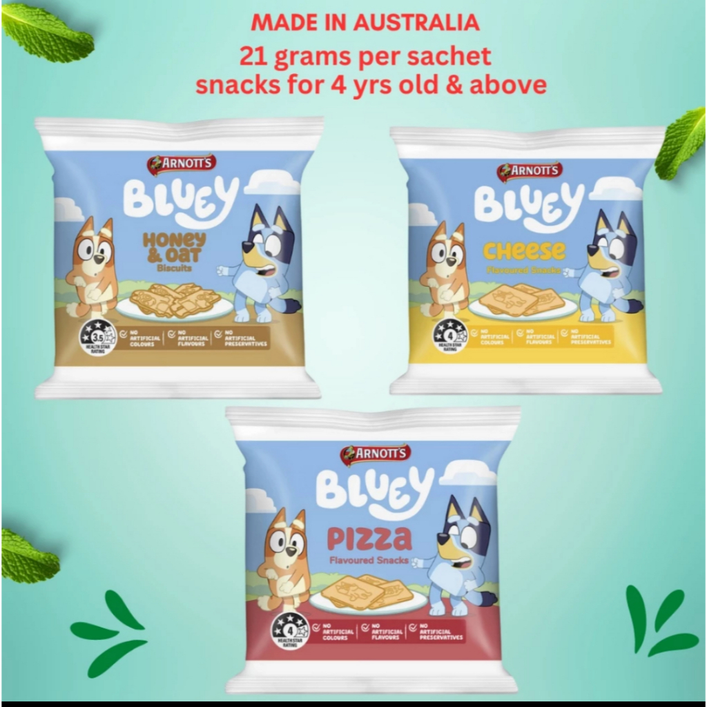 Arnott's Mini Bluey Biscuits Snacks for kids 21grams for 4 years and ...