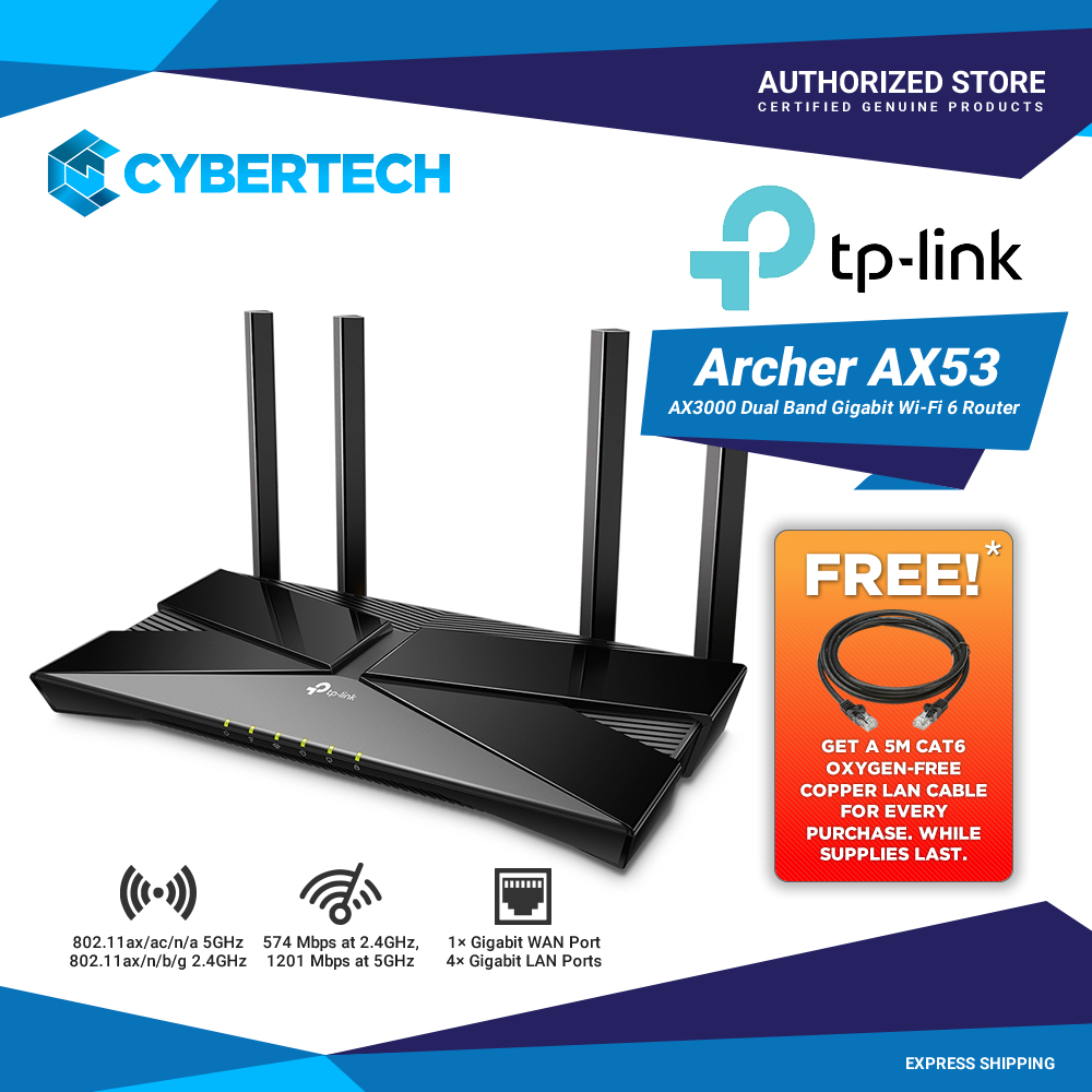 Tp-Link Archer AX53 AX3000 Dual Band Gigabit Wi-Fi 6 Router | Shopee Philippines