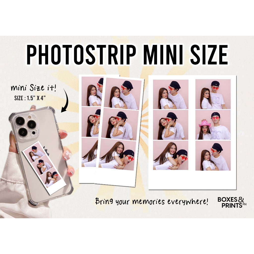 Customized Mini Photostrip Print (2copies) MINI SIZE IT! | Shopee ...