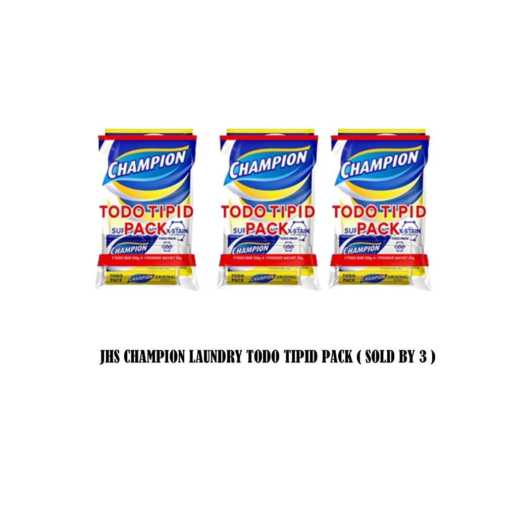 JHS CHAMPION LAUNDRY TODO TIPID PACK ( SOLD BY 3 ) | Shopee Philippines