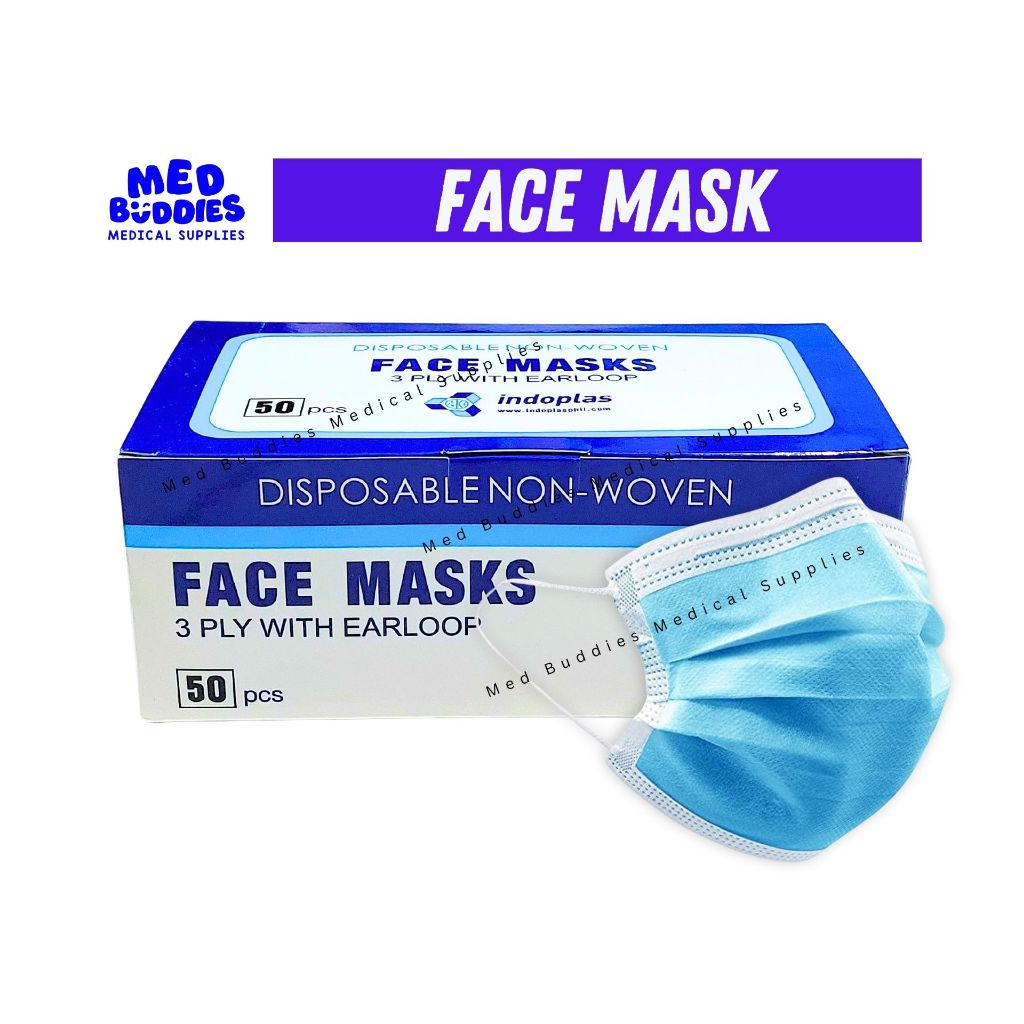 Indoplas Disposable Face Mask | 3-Ply with Earloop | Medical Grade ...