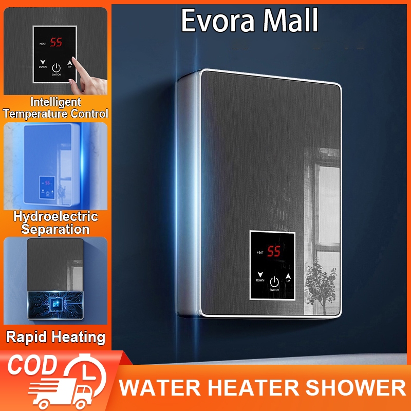 Evora 6500W Modern LCD Water Heater Shower Inverter Electric Hot And ...