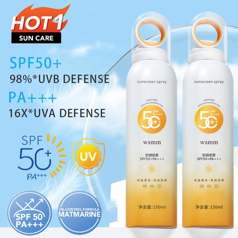 All Day Light Sunscreen Spray Spf50 Pa+++ Face/Body Brilliant Sunblock Mist Face And Body ...