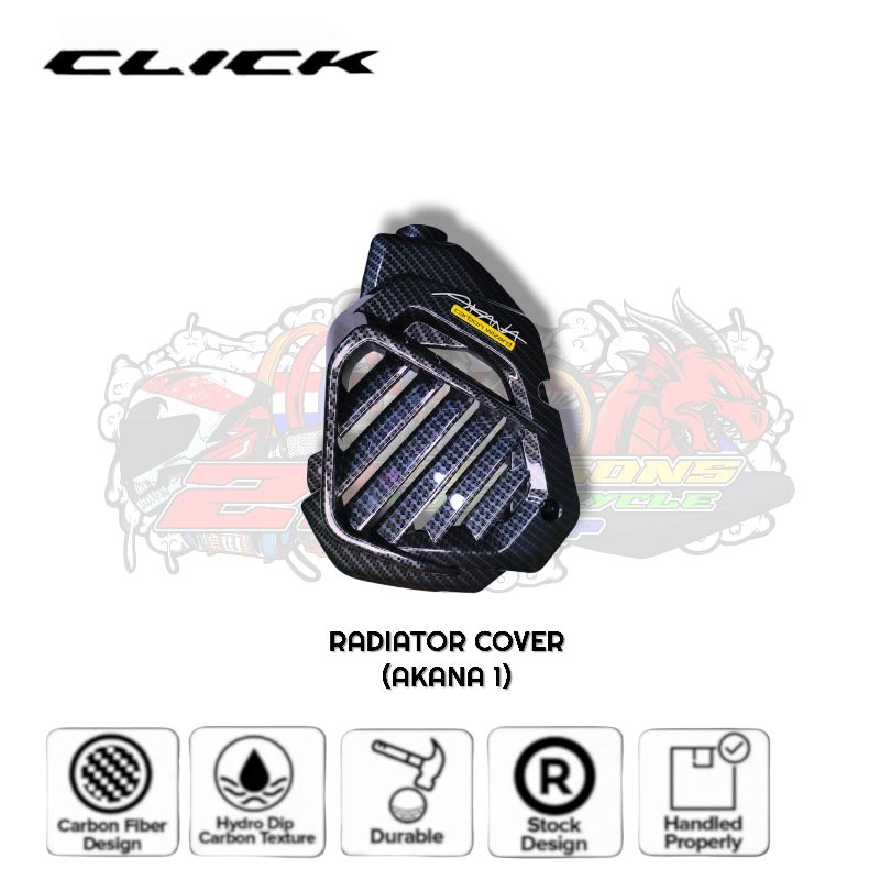 Honda Click v1, v2 v3 125 & 150i Carbon Radiator Cover (FREE Akana ...