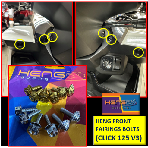 HENG Original Front Body Fairings bolts for HONDA CLICK 125 V3 (sold as ...