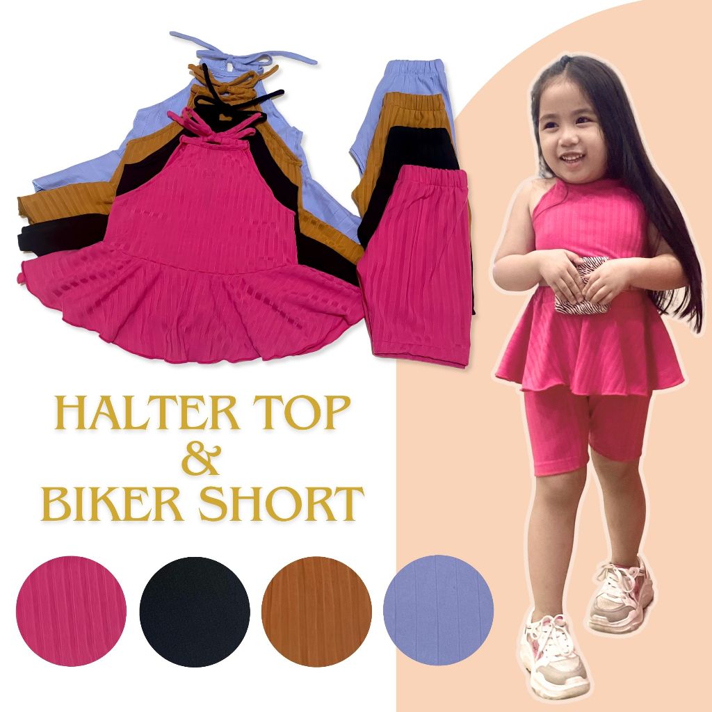 HMC0256 GIRLS FASHION HALTER TOP TERNO FOR KIDS AGES 1 TO 5 YEARS OLD ...