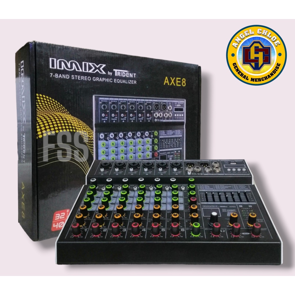 IMIX MIXER 8 CHANNEL WITH EQUALIZER AXE 8 BY TRIDENT 7-BAND STERIO ...