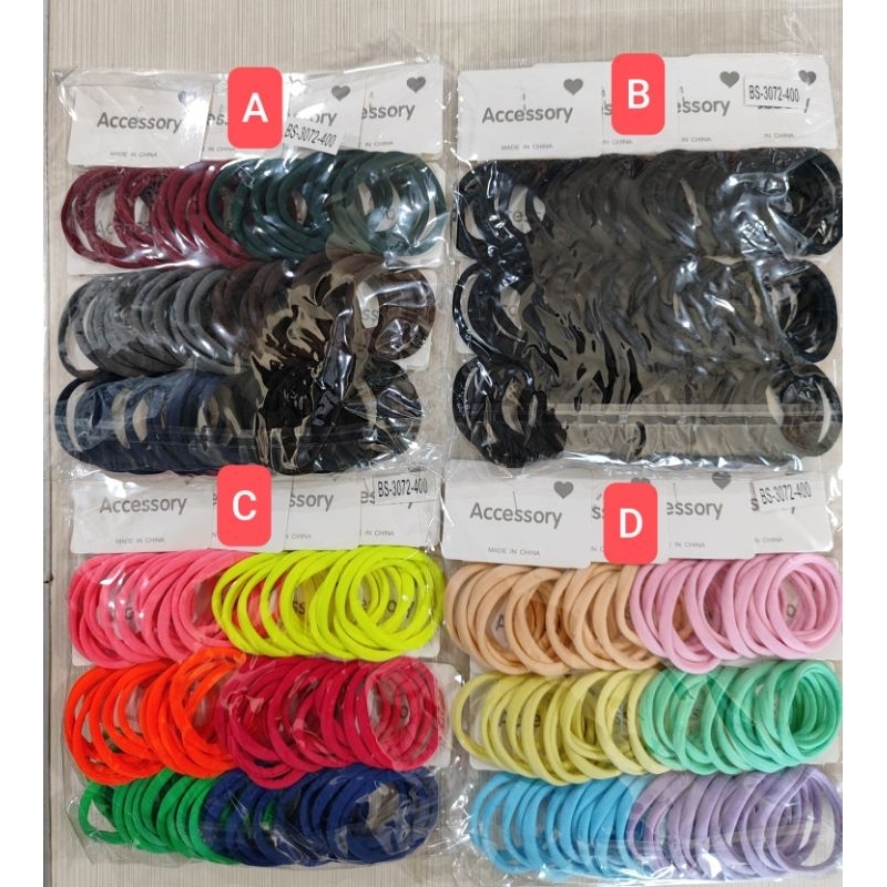 Elastic Hair Bands Basic Tie Scrunchie Ponytail Rubber | Shopee Philippines