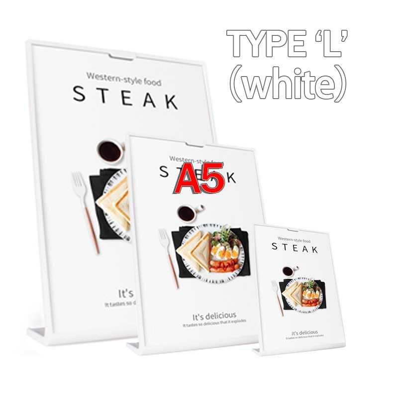 Paper display Acrylic L-Shape sign display transparent A4 / A5/ A6 ...