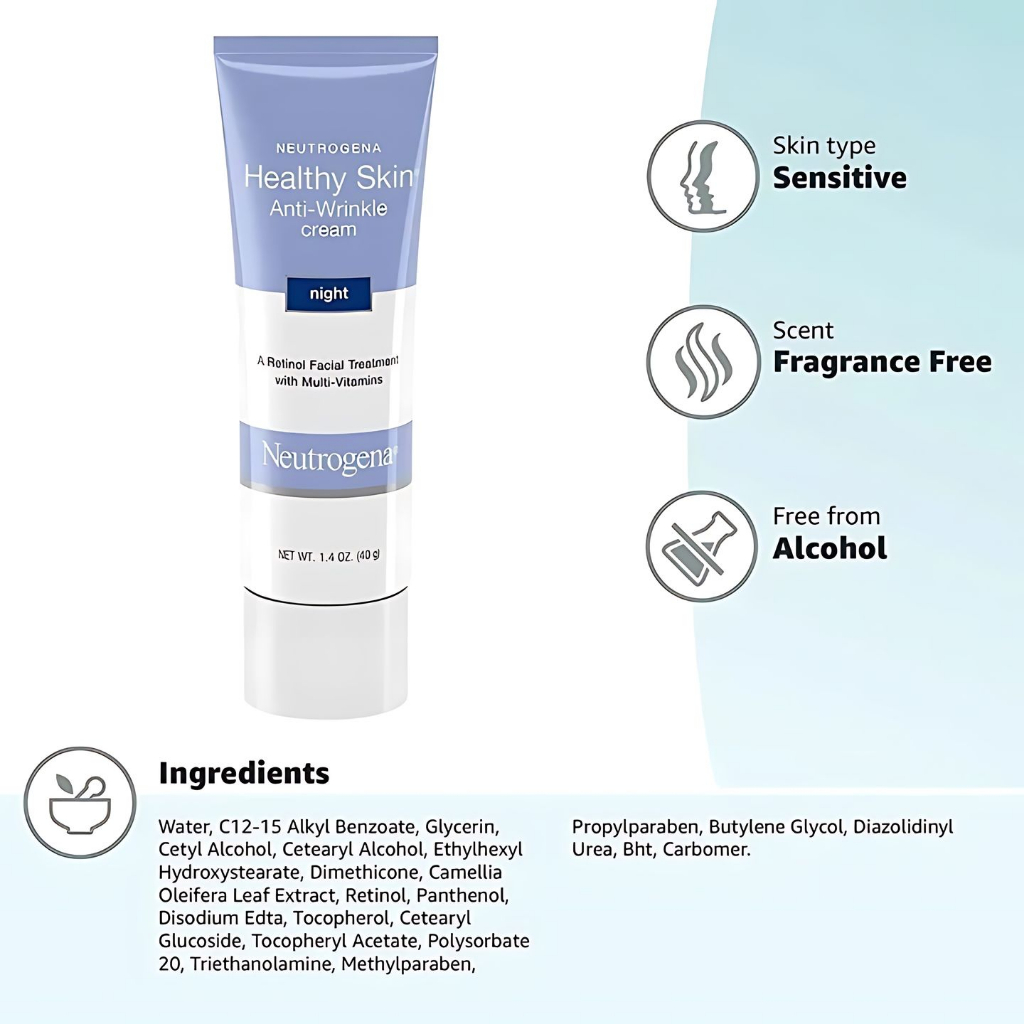Anti-Wrinkle Night Cream Healthy Skin Neu tro gena Moisturizing Retinol ...