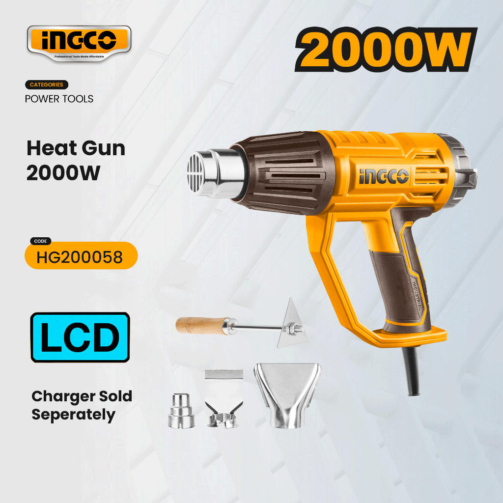 Ingco 2000W Heat Gun With Temperature Adjustment Panel HG200058 IPT ...