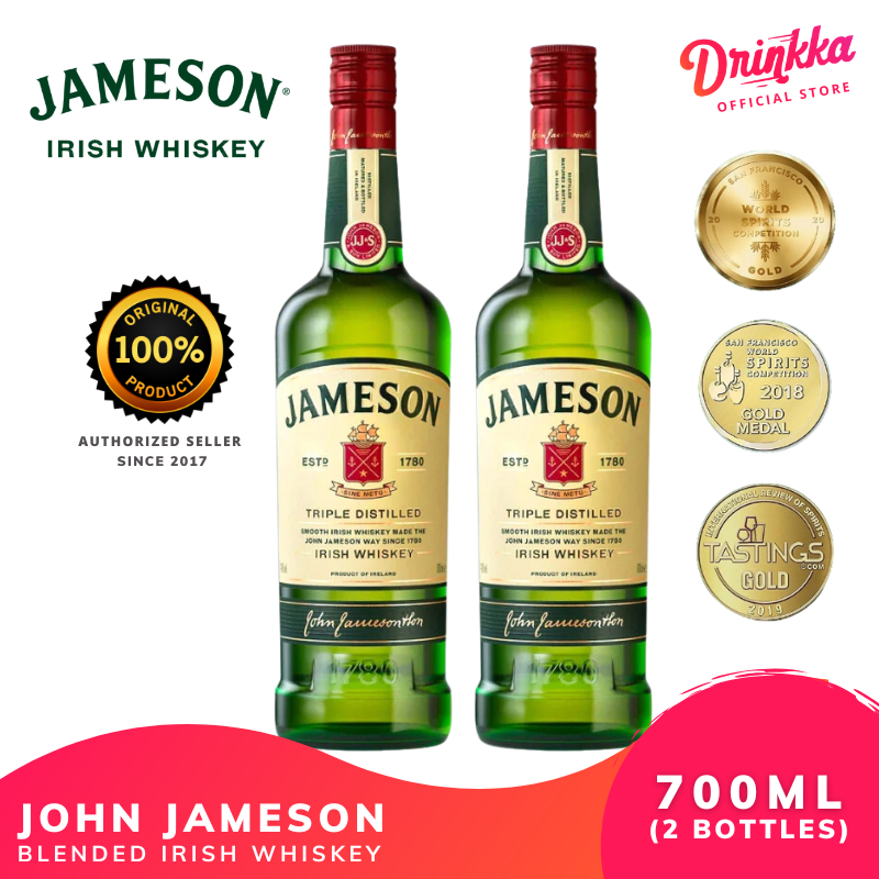 John Jameson Irish Whiskey 700ml (2 Bottles) Triple Distilled | Drinkka | Shopee Philippines