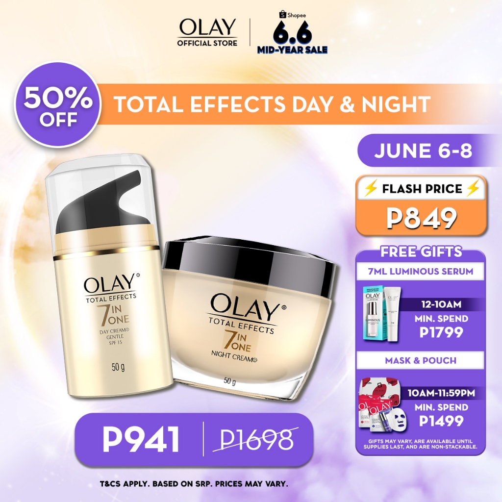 Olay Total Effects Niacinamide Anti Aging Day Cream Moisturizer & Night ...