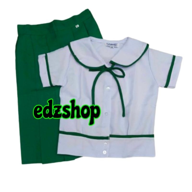 piping green blouse school uniform | Shopee Philippines