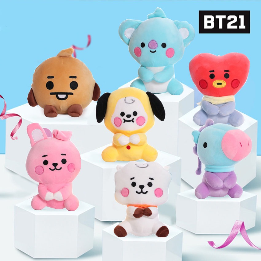 BT21 Doll KPOP Stuffed Toys BTS Tata Doll Sitting Doll 20cm Baby Plush ...