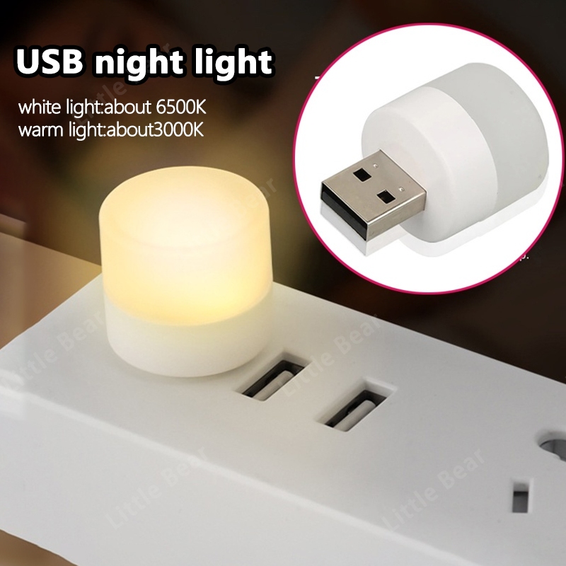 Mini LED Light 1w USB Night Light Bedroom Bedside Toilet Bulb Emergency ...