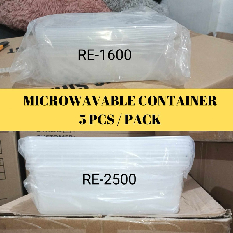 5pcs RE1600/RE2500 Microwavable Container | Shopee Philippines