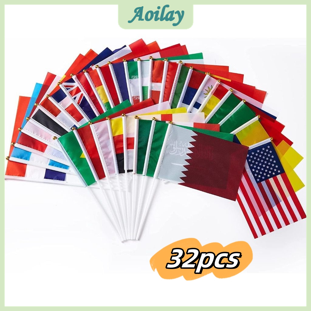 14*21cm 32 Countries Hand Held Flags Small Hand Waving Flag Mini ...