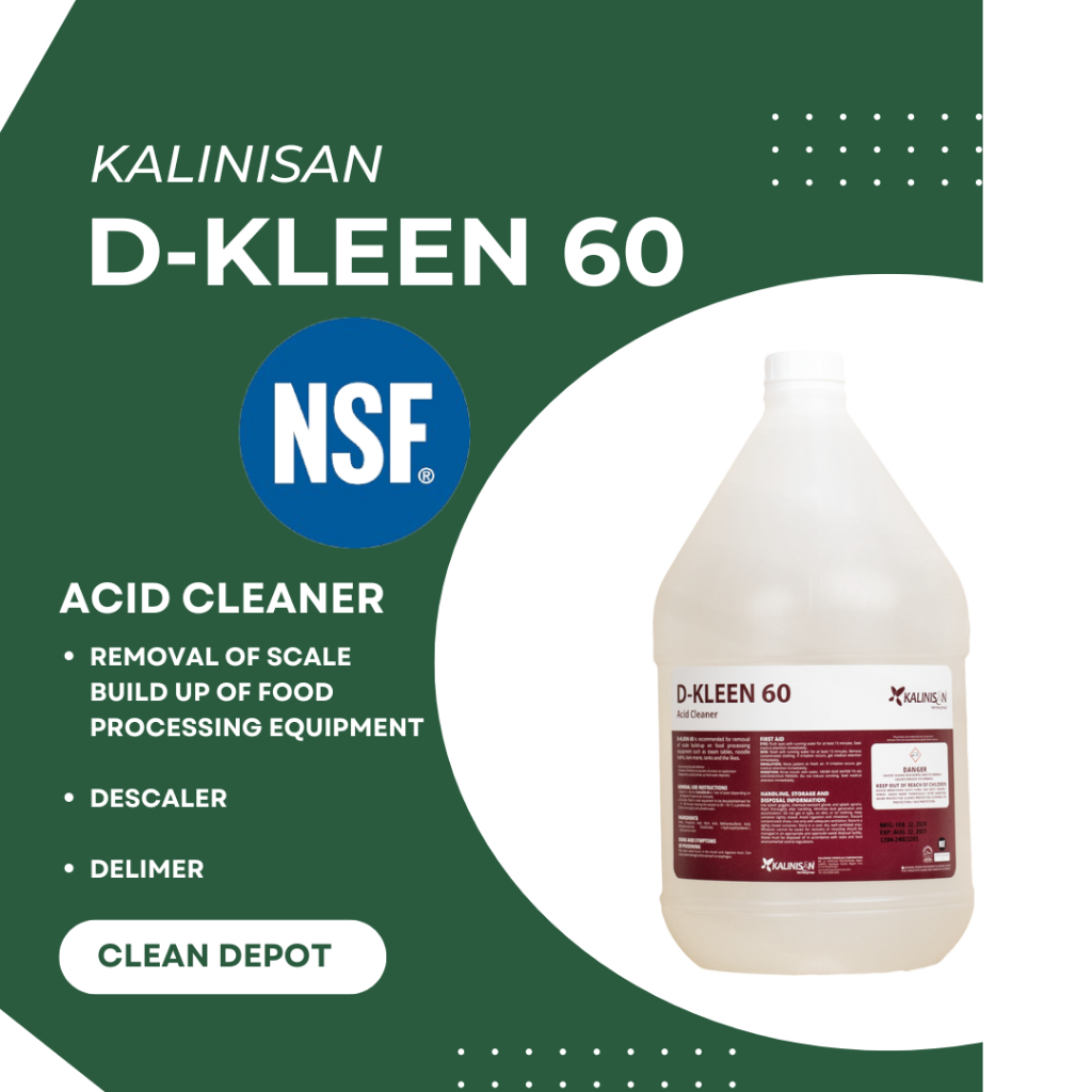 Kalinisan D-Kleen 60 / NLGC Acid Cleaner Descaler Delimer 1 Gallon ...