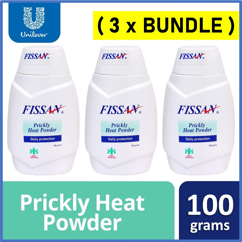 Fissan Prickly Heat Cooling Powder Daily Protection (with Talc) - 3 x ...