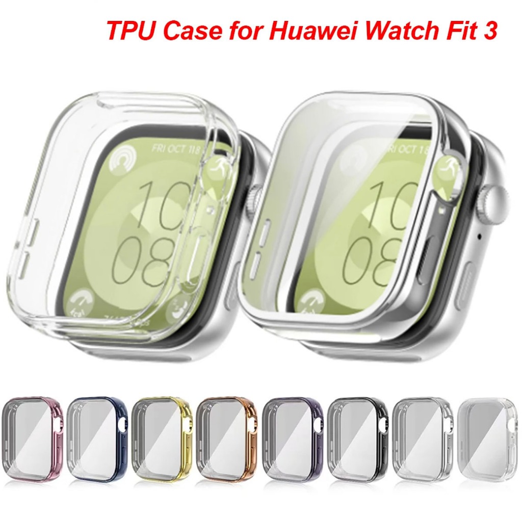Soft TPU Case for Huawei Watch Fit 3 Full Directional Screen Protector ...