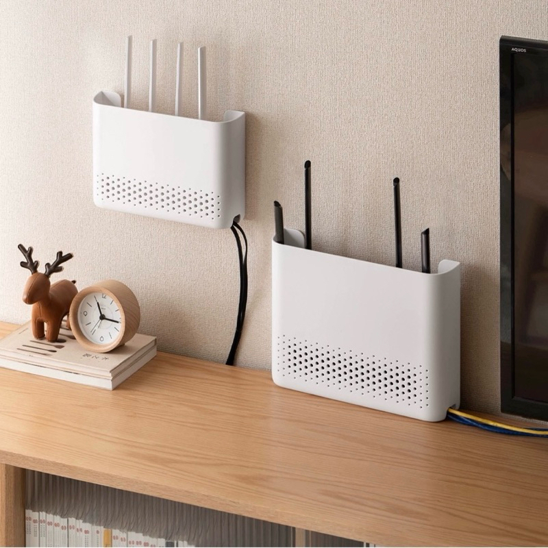 Wireless Router Storage Box Punch-free Wall-mounted Living Room Wall ...