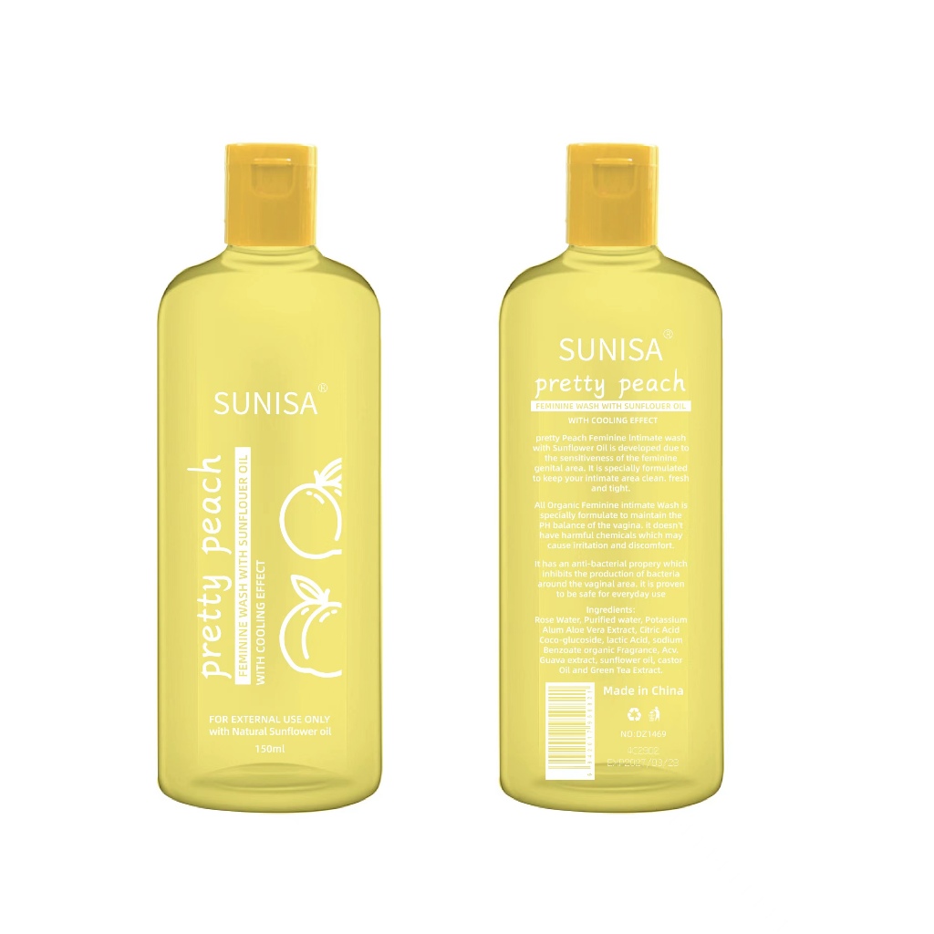 SUNISA Feminine Wash With Sunflower Oil 150ml Pretty Peach for Private Part Itching | Shopee ...