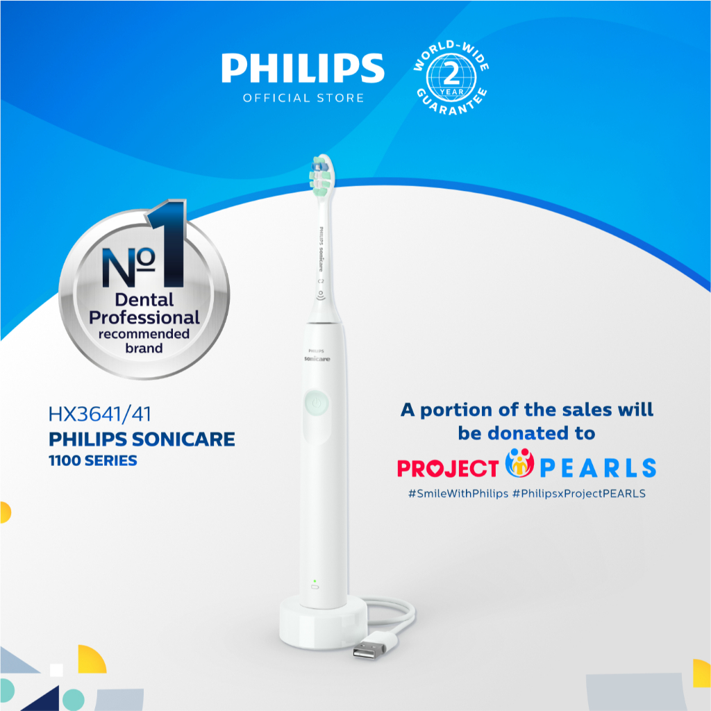 Philips Sonicare 1100 Series HX3641/41 with Quadpacer and SmarTimer | Shopee Philippines