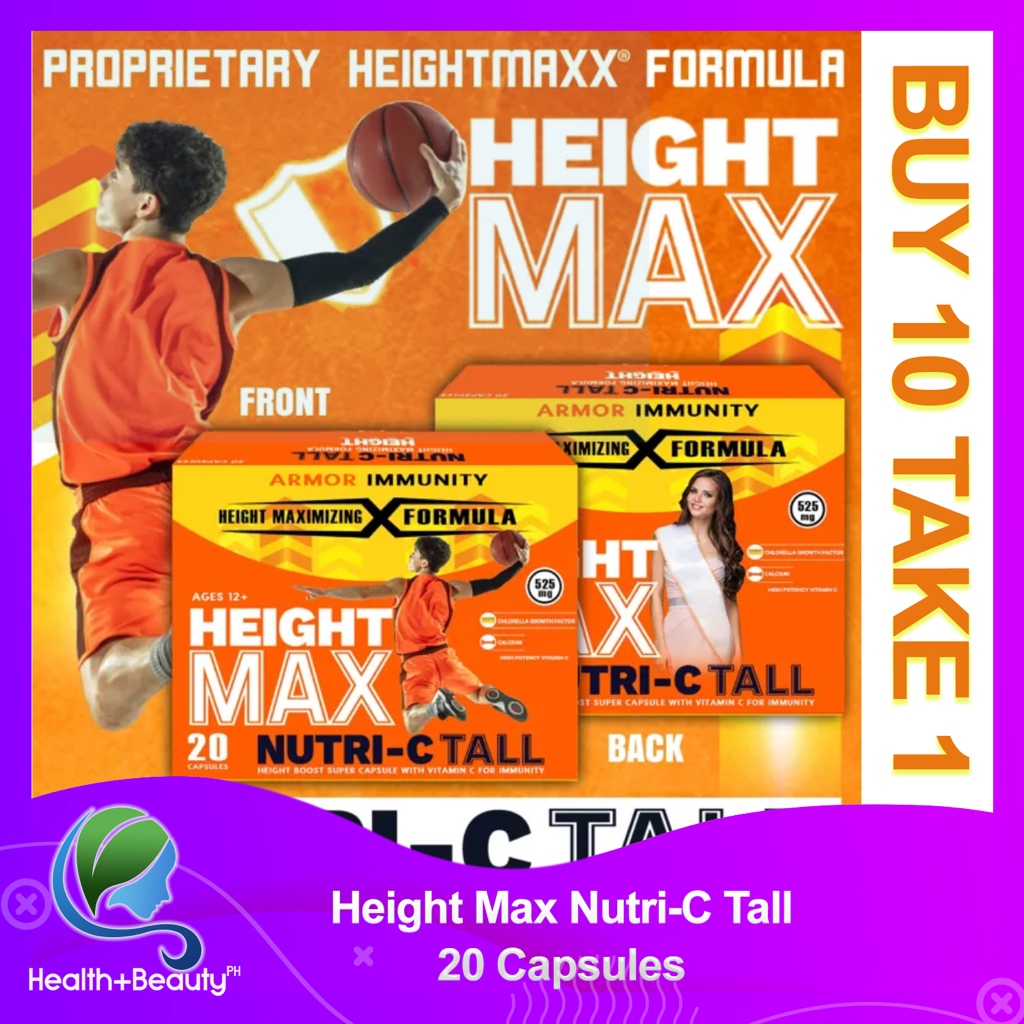 BUY 10 TAKE 1 Height Maxx Nutri-C Tall Height Enhancer 20 Capsules per ...