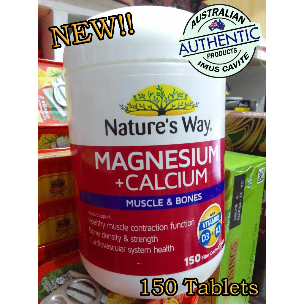 Nature's Way MAGNESIUM + CALCIUM Muscle & Bones (150 Tablets) | Shopee ...