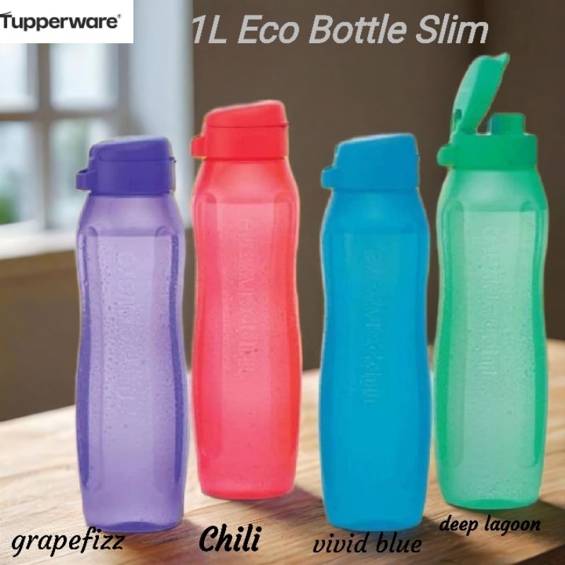 Tupperware Eco Bottle Slim Plaincolor 1l Dringking Water Bottle