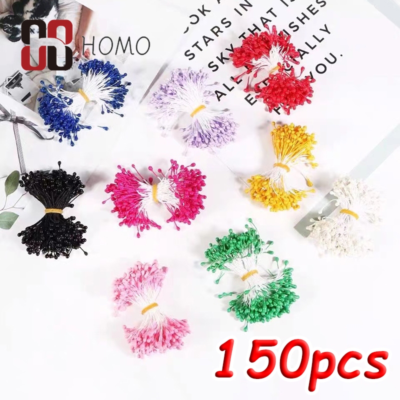 150pcs Artificial Flower Stamens DIY Bride Bouquet Decoration Double ...