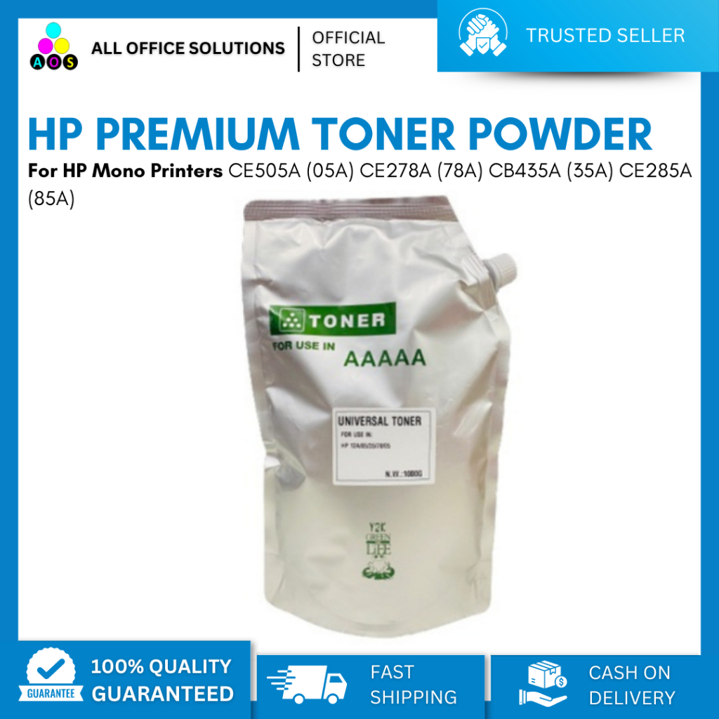 AOS Premium Toner Powder for HP Mono Printers CE505A (05A) CE278A (78A ...