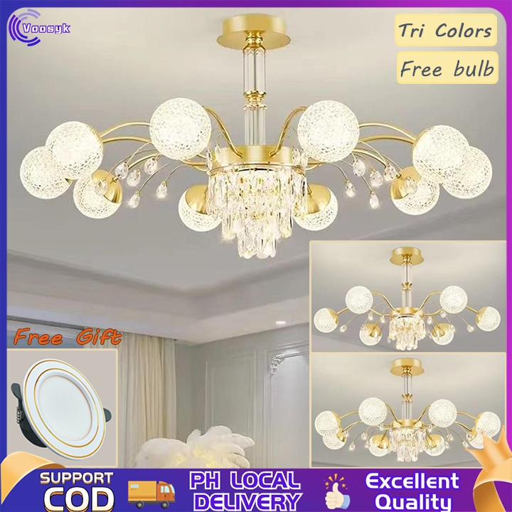 6/8/10 LED crystal chandelier European style lighting equipment | Shopee Philippines