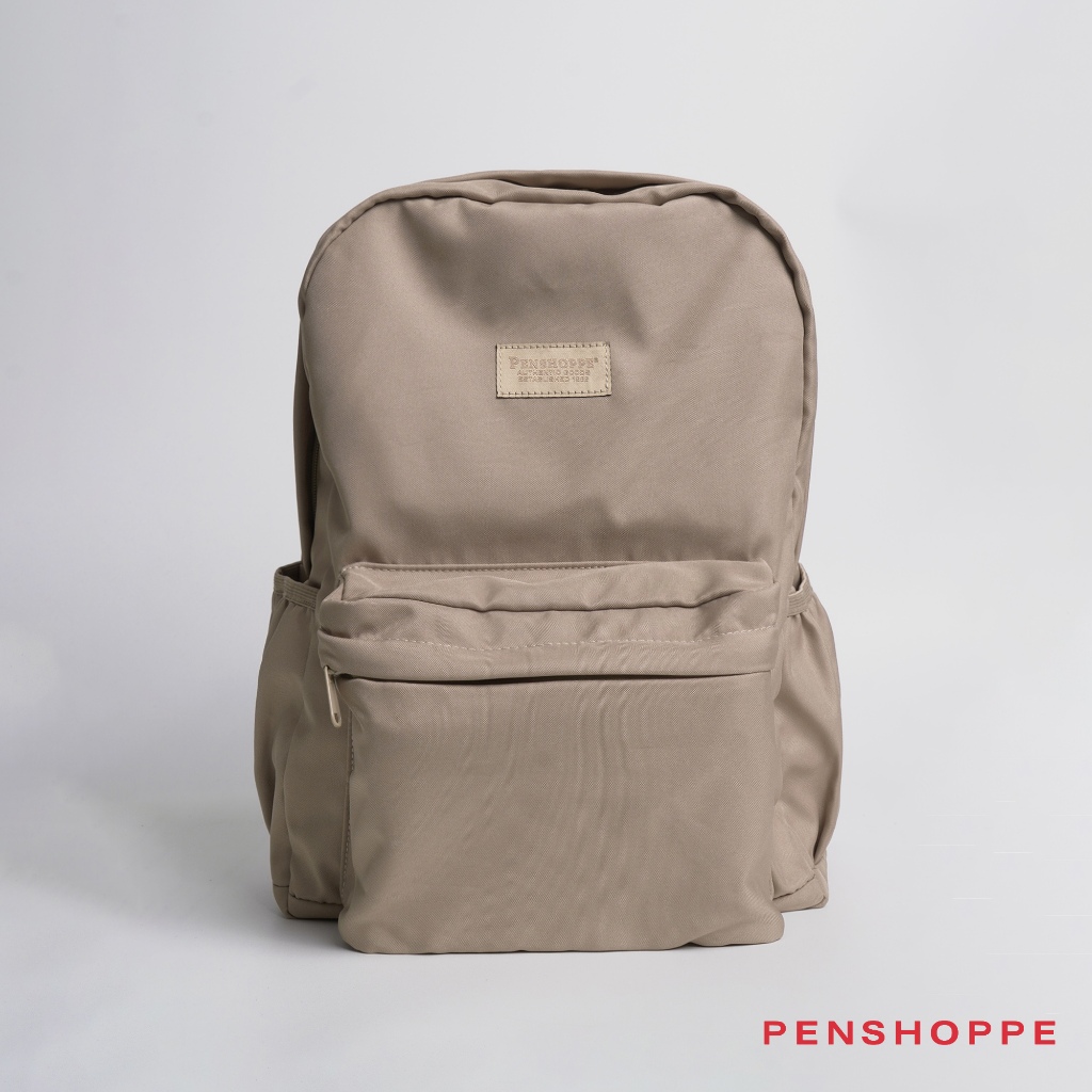 Penshoppe Nylon Backpack With Woven Label For Men (Beige/Black/Navy ...