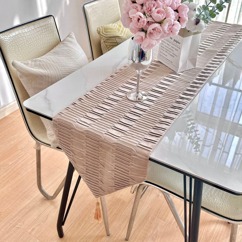 Table Runner 4/6/8 seater Cotton Washable New Style Striped Geometry ...