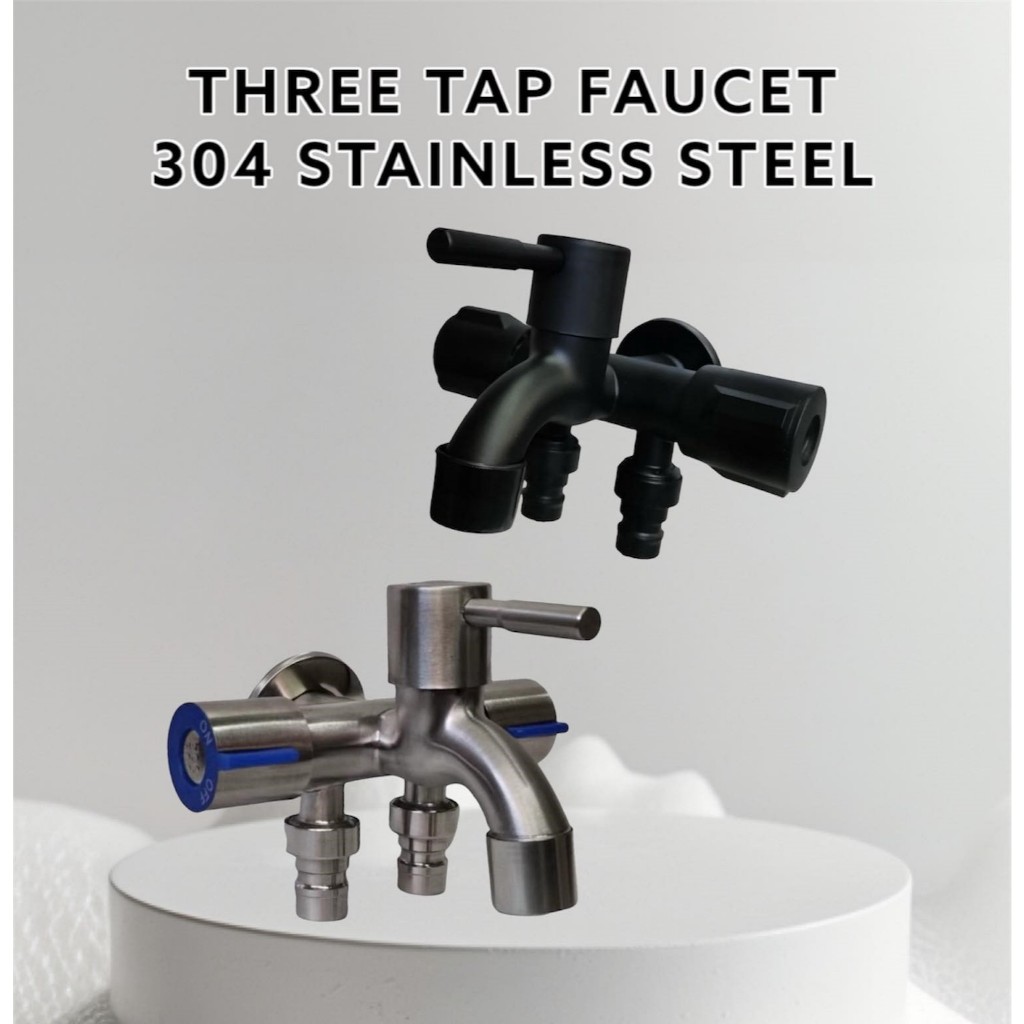 Faucet Three Tap Multifunctional Faucet Three Way Tap for Bathroom ...