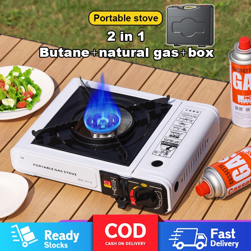 outdoors 2 IN 1 Portable Gas Stove Butane Stove Burner Picnic Cooking ...