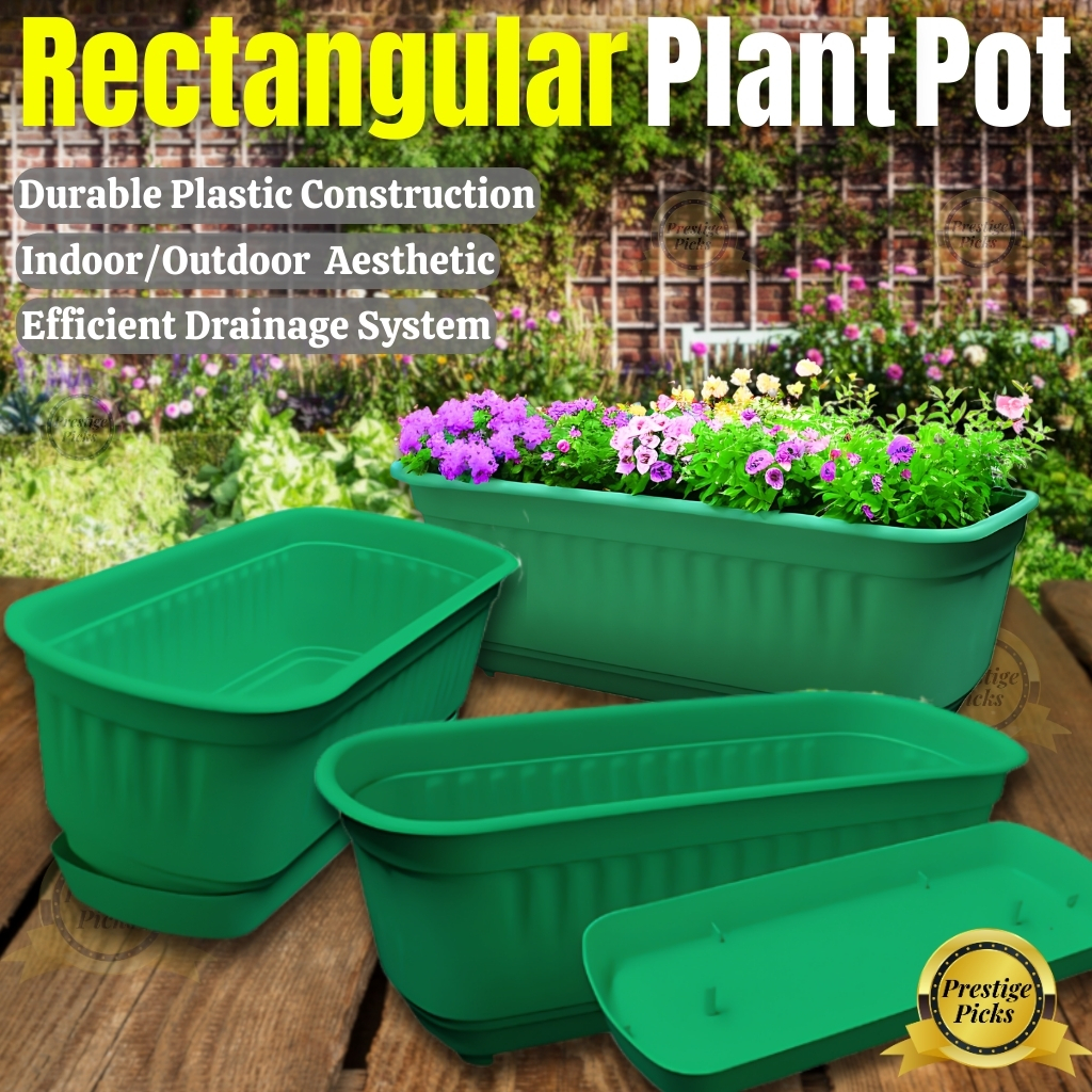 Plastic Pots For Plants Long Rectangular Plant Paso For Flowers ...